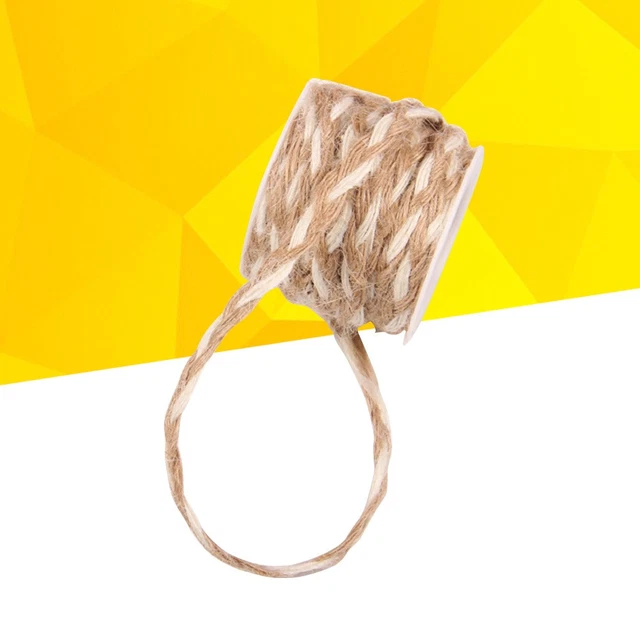 5M NATURAL HESSIAN Jute Twine Rope Burlap Ribbon Roll for Arts Crafts ...