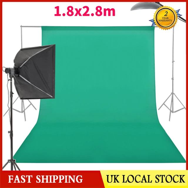 PHOTO STUDIO CHROMAKEY Backdrop Green Screen .8x2.8m Background Cotton ...