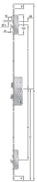 KFV TÜRVERSCHLUSS Mehrfachverriegelung AS 2750 45/92/8 24mm Stulp B001 3480325 EUR 119,90 ...