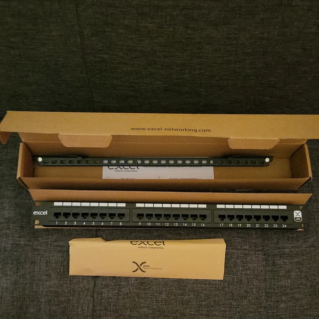 EXCEL 100-304 CAT6 24 Port Patch Panel 1U £22.88 - PicClick UK
