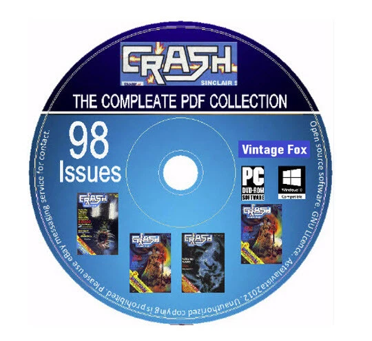 CRASH COMPLETE MAGAZINE Collection All 98 Issues Sinclair ZX Spectrum ...
