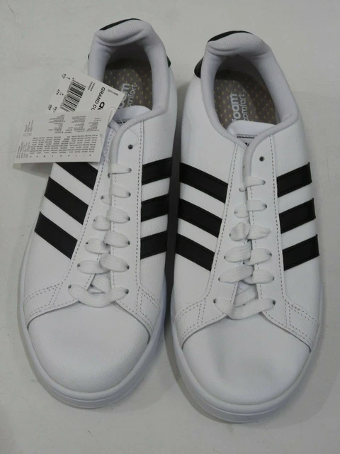 ADIDAS MEN'S GRAND Court Base Tennis Shoe, White/Black - 9.5 US, 9 UK ...