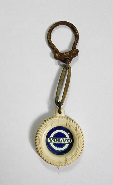 VOLVO VINTAGE Old Plastic Era Keychain Tire Shape / Enamel + Metal ...