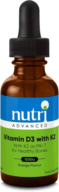 NUTRI ADVANCED VITAMIN D3 with K2 Liquid Drops - Bone Health & Immunity ...