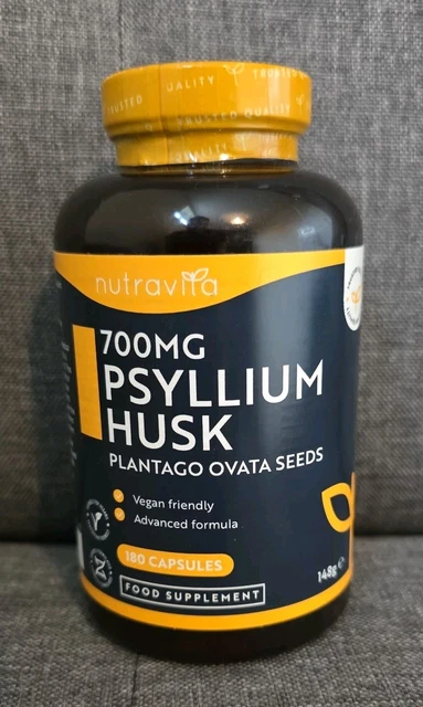 PSYLLIUM HUSK 1400MG – 240 Vegan Capsules – Natural Soluble Fibre ...