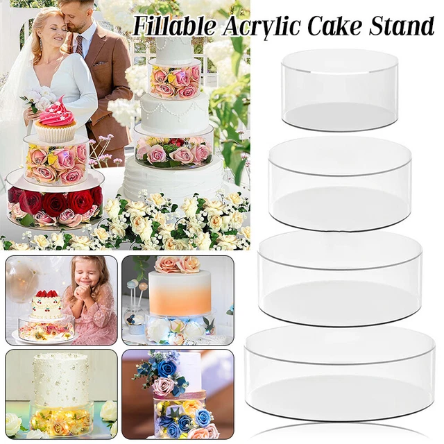 ACRYLIC FILLABLE CAKE Stand Wedding Party Detachable Cake Tier ...