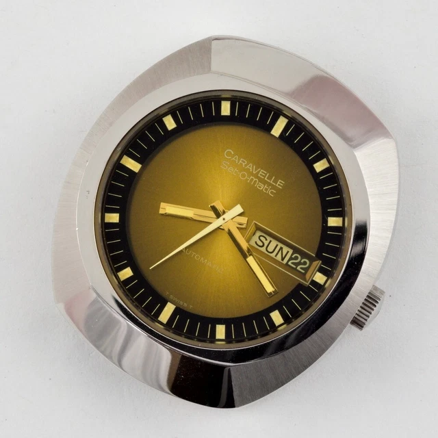 NOS VINTAGE BULOVA Caravelle Set-O-Matic Dummy Prototype watch (no ...