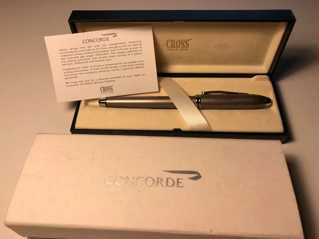 BRITISH AIRWAYS RARE Concorde fountain pen by CROSS (with writing set ...