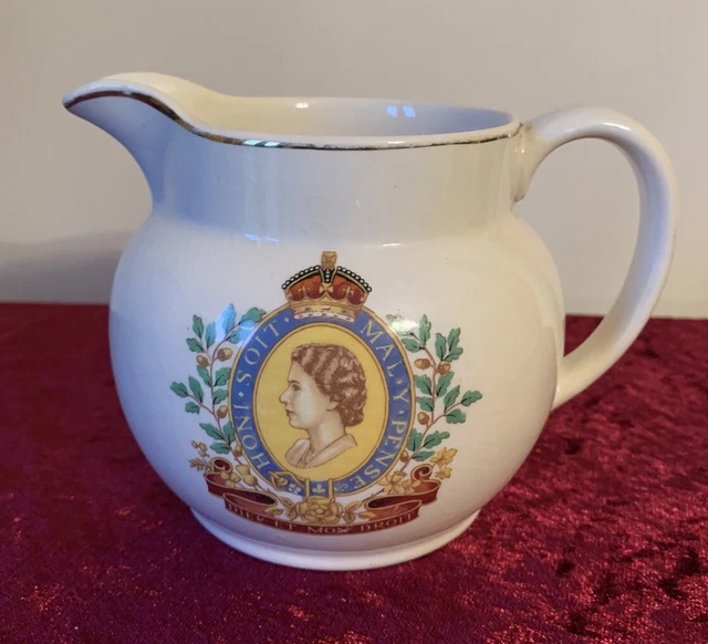 VINTAGE COMMEMORATIVE JUG 1953 Coronation Queen Elizabeth 2nd. Watney ...