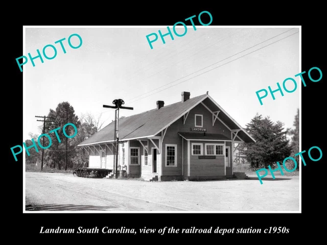 OLD HISTORIC PHOTO OF LANDRUM SOUTH CAROLINA RAILROAD DEPOT STATION ...