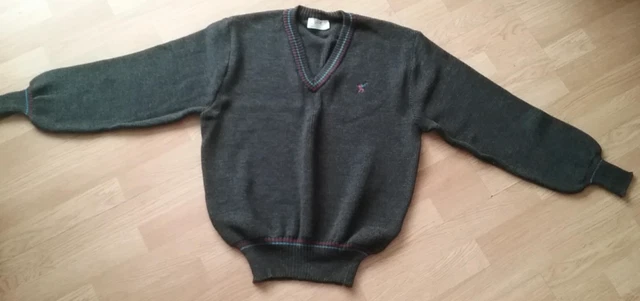 VINTAGE BT BRITISH Telecom Jumper Size L Colour grey with red and blue ...