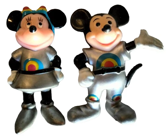 1980S DISNEY EPCOT Space CAPTAIN Mickey & Minnie Mouse Set Figures gay ...