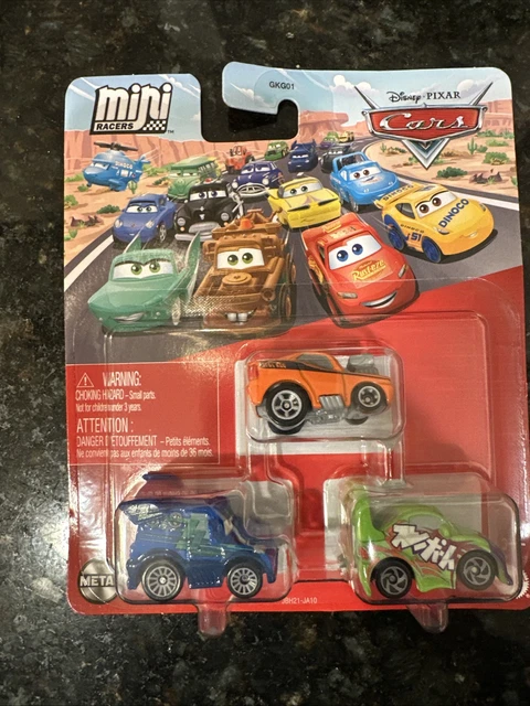 DISNEY PIXAR CARS Mini Racers 3-Pack Die-Cast Metal - DJ + Snot Rod ...