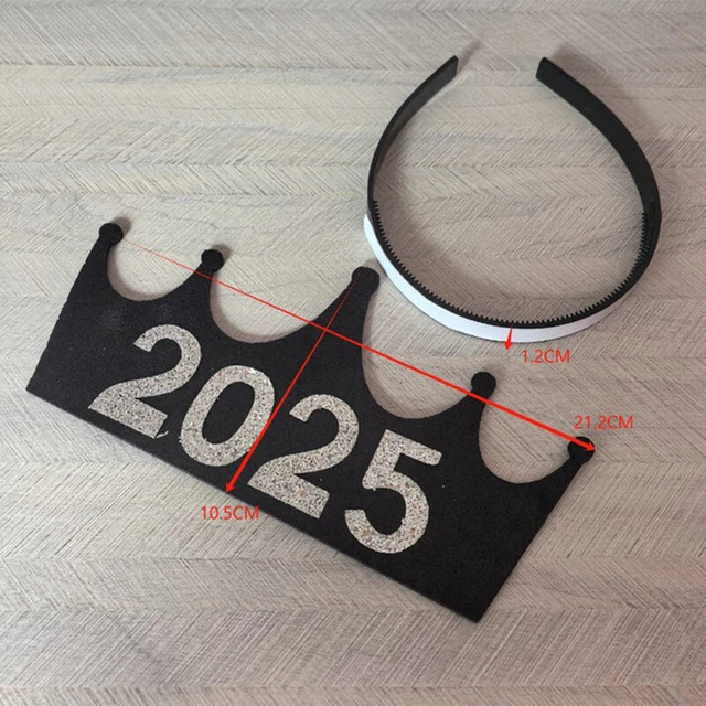 NEW YEAR'S NUMBER 2025 Crown Headband Party Carnival Shining Powder ...