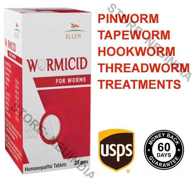 ALLEN WORMICID TABLETS - Pinworm Tapeworm Hookworm Threadworm Natural ...