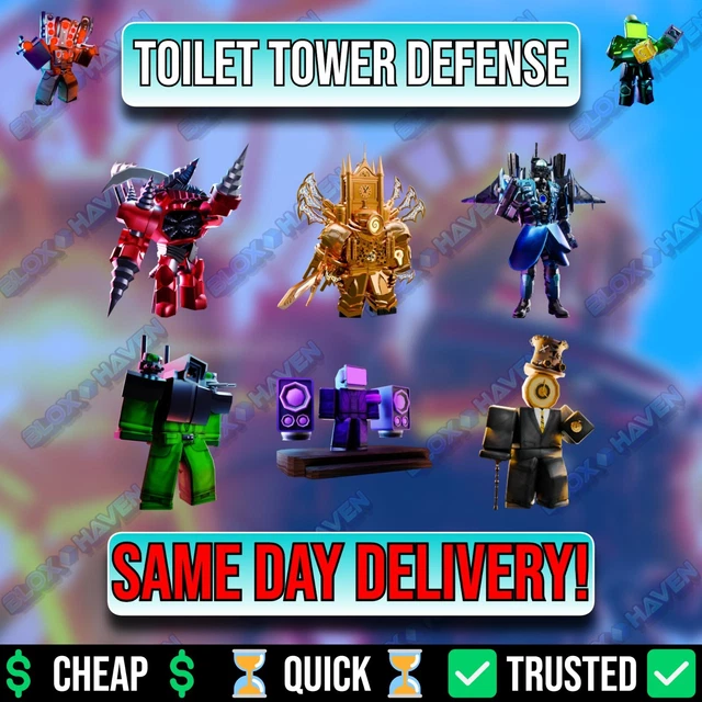 ROBLOX TOILET TOWER Defense (TTD) Gems/ All Units (5K - 2M) Fast ...