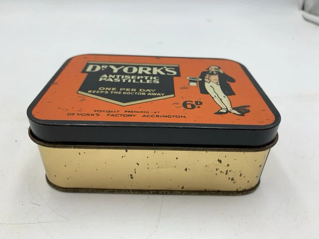 SCATOLA IN LATTA Dr York’s Antiseptic Pastilles One Per Day Keels The ...
