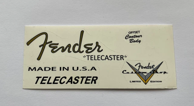 U.S. FENDER TELECASTER Custom Shop Headstock Waterside Decal £11.07 ...