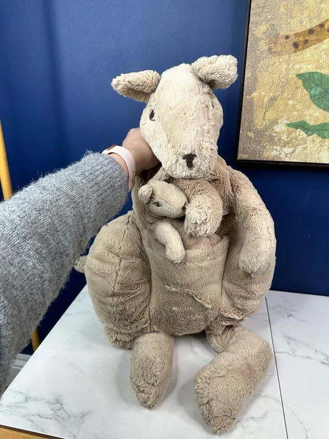 IKEA KLAPPAR KANGAROO with Joey Soft Cuddly Plush Animal Toy 70cm vgc £ ...