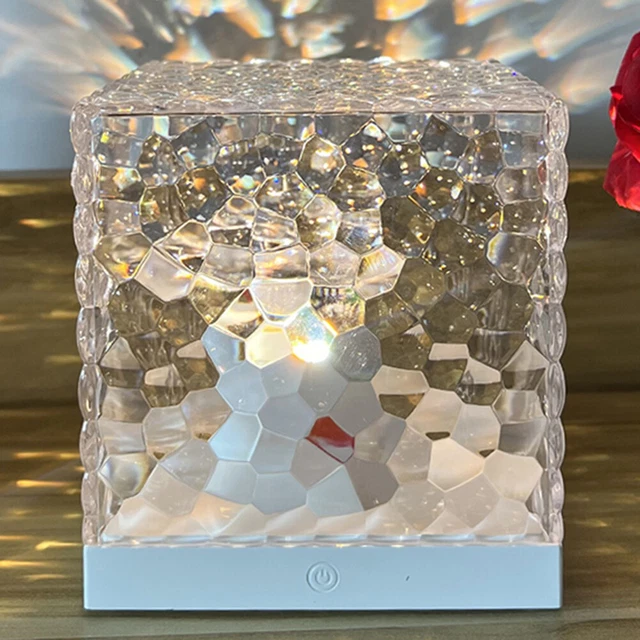 DYNAMIC LED WATER Ripple Rotating Projection Crystal Table Lamp ...