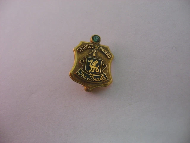 RARE VINTAGE SERVICE Award Pin: THE DRAKE (Dragon Logo) Green Jewel ...