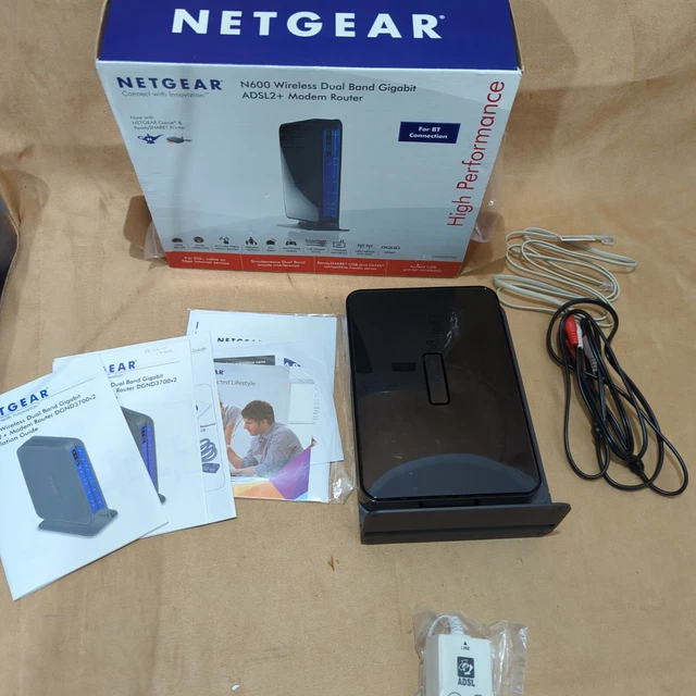 NETGEAR N600 DGND3700 v2 kabelloser Dualband Gigabit ADSL2+ Modem ...