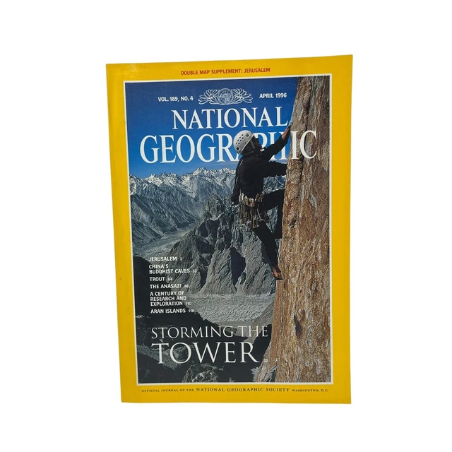 NATIONAL GEOGRAPHIC MAGAZINE April 1996 Jerusalem China Buddhist Trout ...