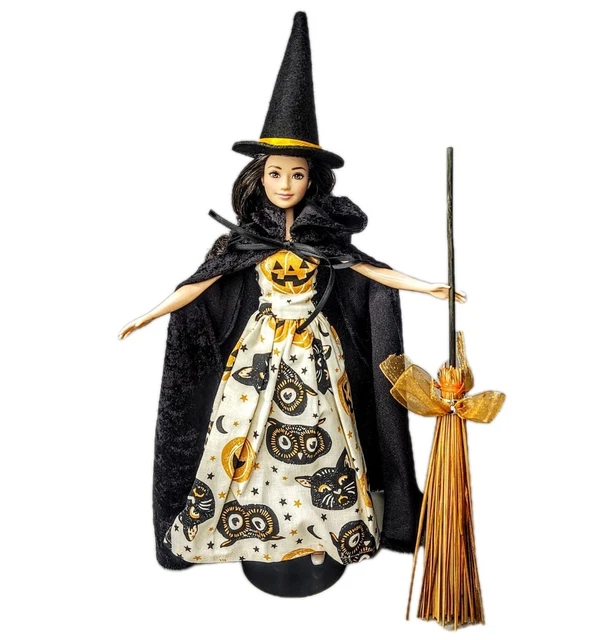 OOAK FASHIONISTAS FASHION Doll #224 Wearing Witch Costume Broom Halloween Decor $99.28 - PicClick AU