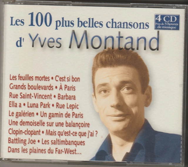 LES 100 PLUS belles chansons d'Yves Montand, coffret 4 CD qui sont ...