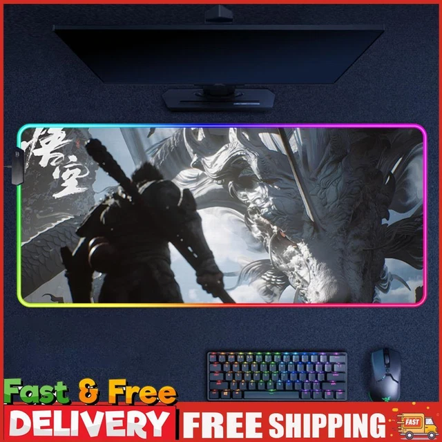 BLACK MYTH WUKONG RGB Table Pad Large LED Waterproof for Home Office ...
