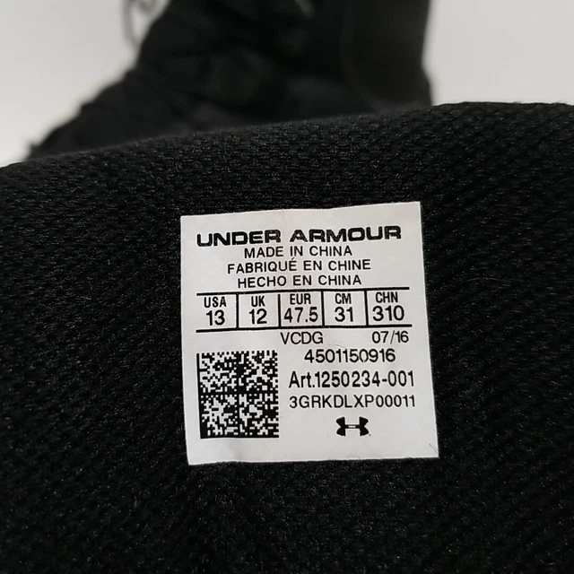 UNDER ARMOUR VALSETZ RTS Tactical Combat Boots Men's size 13 Black ...