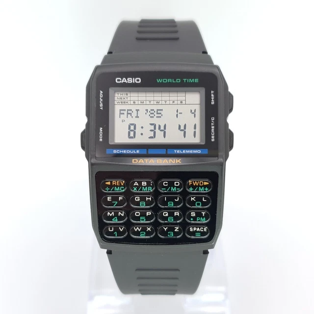 NOS CASIO DBX-103 DATA Bank Calculator Vintage Digital Watch Japan 1990 ...