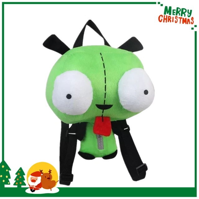 GREEN ALIEN INVADER Zim 3D Eyes Robot Cute Stuffed Plush Backpack Green ...