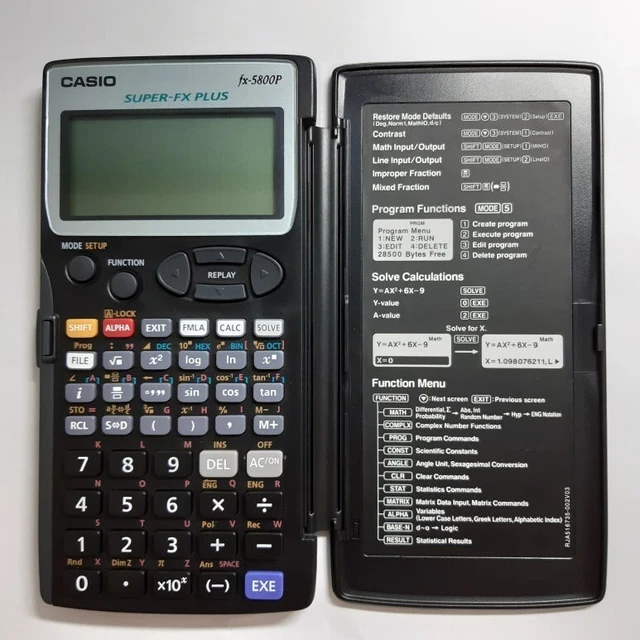 CALCULATRICE GRAPHIQUE PROGRAMMABLE CASIO FX-5800P 10 chiffres ...