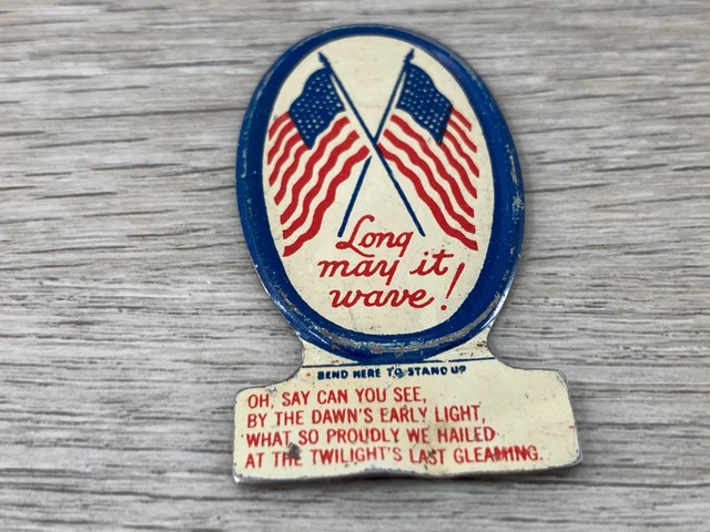 1940S CRACKER JACK Gumball Toy Rare Star Spangled Banner Patriotic Flag ...
