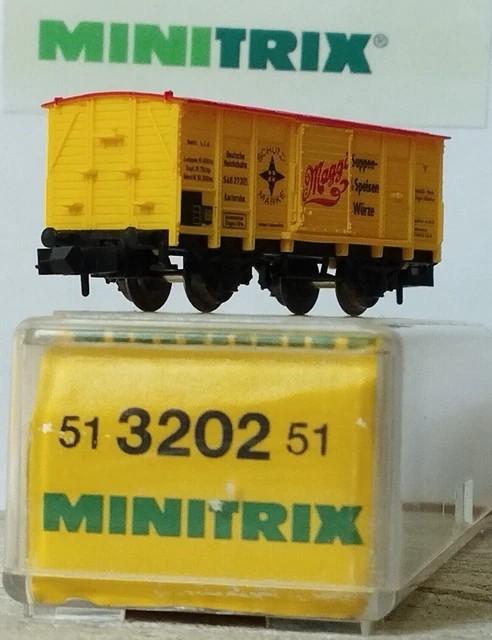 MINITRIX 51 3202 51, Gedeckter Güterwagen "Maggi ", DR, Epoche II, top ...