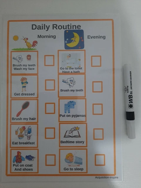 DAILY ROUTINE CHART, toddler chart, kids daily planner, PECS, SEN ...