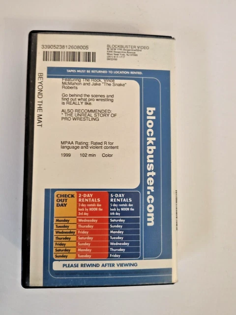 BLOCKBUSTER VIDEO VHS Clamshell Rental Case & Tape beyond the mat rare ...