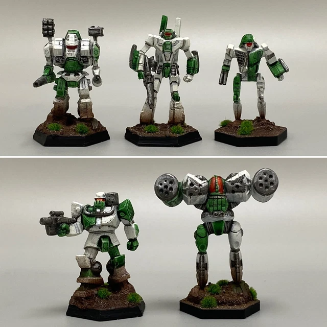 5 X BATTLETECH Compagnie Miniatures *Mechwarrior* Mechanisme Fasa Acier ...