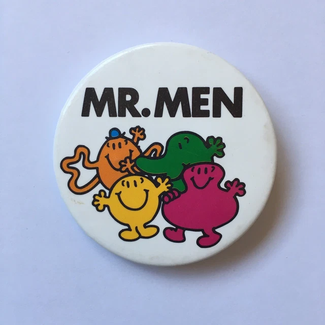 VINTAGE MR MEN Badge Roger Hargreaves Tickle Nosey Happy Greedy £2.50 ...