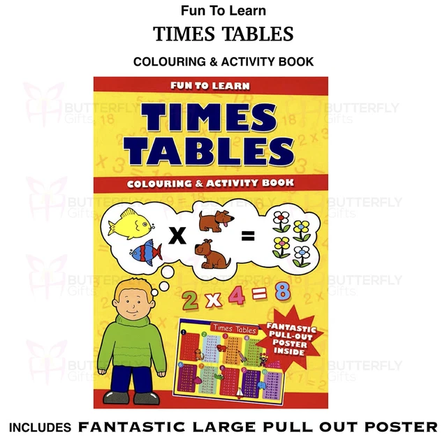 CHILDREN KIDS FUN To Learn Times Tables Colouring Activity Book With children-kids-fun-to-learn-times-tables-colouring-activity-book-with
