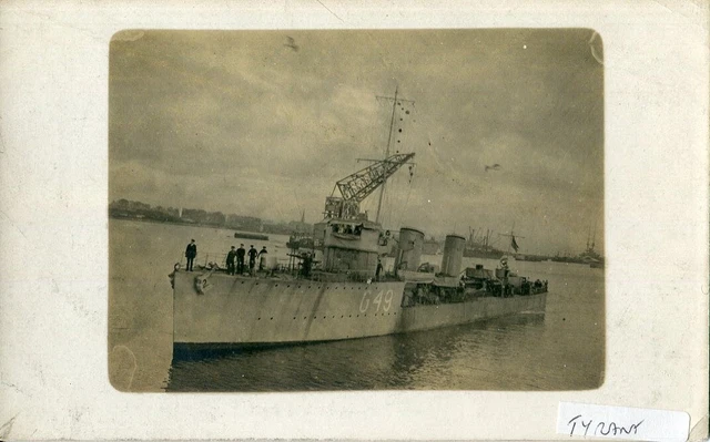 HMS TYRANT 1917 Royal Navy WWI destroyer Yarrow R-class RP postcard £5. ...