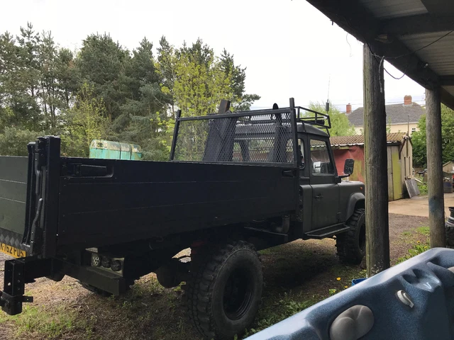 LAND ROVER DEFENDER 130 cummins with tipper and 2 ton hiab £15,000.00 ...