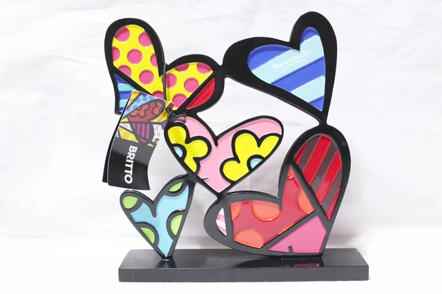 ROMERO BRITTO 5 Hearts Sculpture Figurine with base EUR 160,00 ...