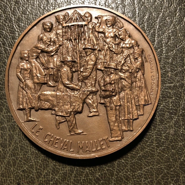 ANCIENNE MÉDAILLE DE table LE CHEVAL MALLET PAYS NANTAIS par GEORGES ...