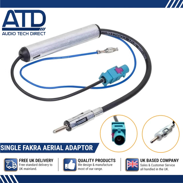 UNIVERSAL AERIAL ADAPTER Car Stereo Fakra to DIN Antenna Amplified Lead CT27AA14 £4.93 - PicClick UK