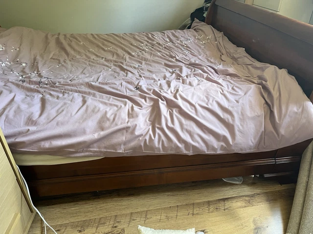 KING SIZE WOODEN Sleigh Bed Frame. No Mattress £156.70 - PicClick UK