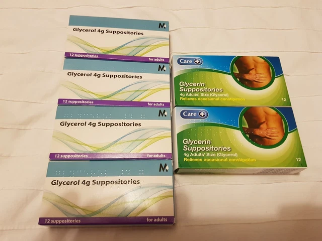 6 PACKS OF Care/Martindale Glycerin Suppositories 4g. 12 In A Pack, 72 ...