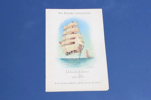 STRENGTH THROUGH JOY Kdy Es Wilhelm Gustloff German Cruise Ship Menu 12 ...