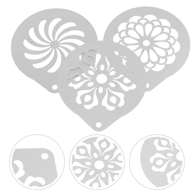 3 PCS LATTE Art Template Cappuccino Templates Design Stencils Coffee ...